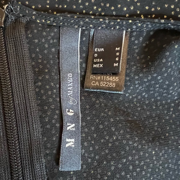 Mango | Dresses | Mng By Mango Black Gold Sparkles Long Sleeve Dress ...